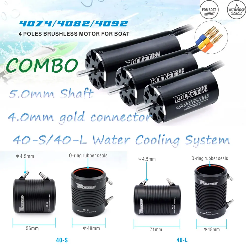 ROCKET-RC-4074-4082-4092-1520KV-1250KV-Brushless-Motor-5-0mm-Shaft-w ...