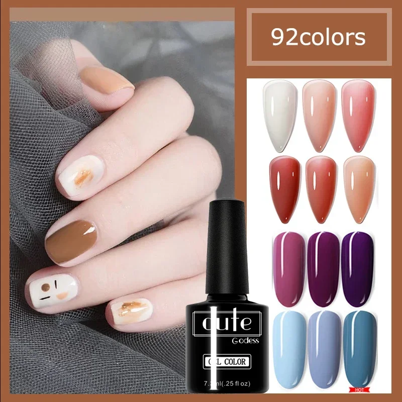 Jelly-Brown-Nail-Polish-Transparent-Summer-Ice-Through-Milky-Pink-Semi ...