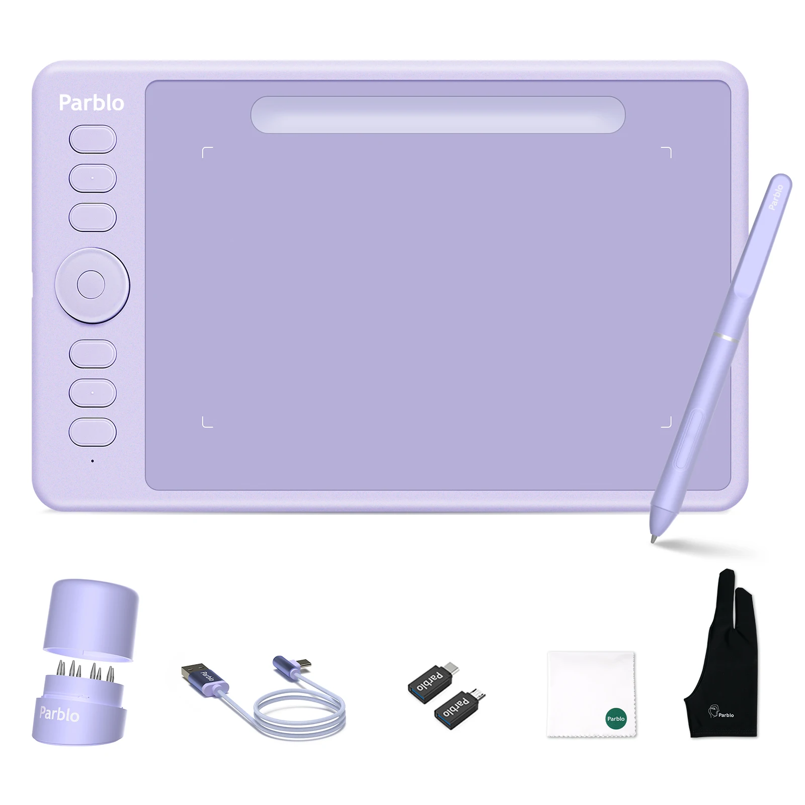 Parblo-Intangbo-S-Drawing-Tablet-8192-Levels-Battery-Free-Pen-and-6-Hot ...