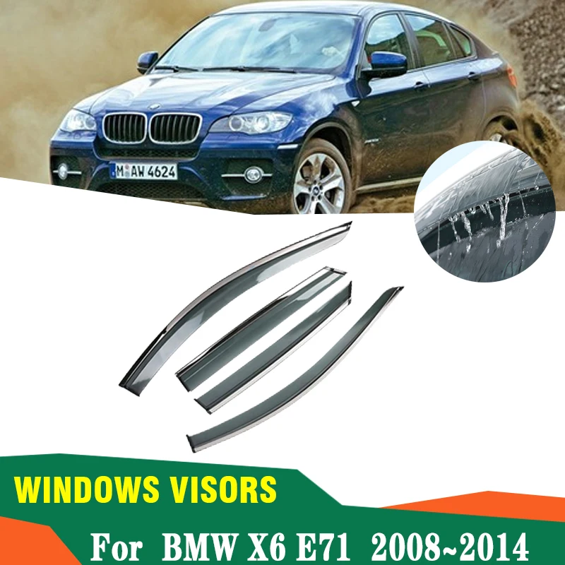 Car Windows Visor For BMW X6 E71 Accessories 2008~2014 4 PCS Car ...