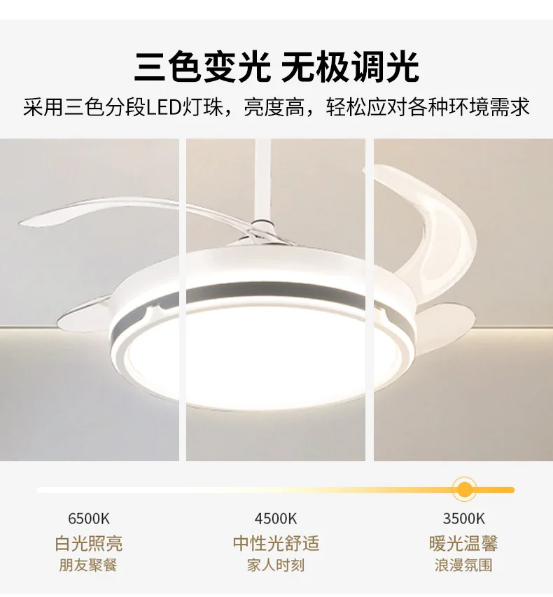Đèn Led Tmall Thần Vô Hình Quạt Đèn Phòng Ngủ Phòng Khách Chuyển Đổi Tần Số Hiện Đại Tối Giản Ốp ...
