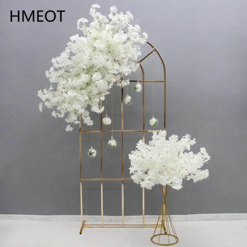White-Cherry-Blossom-Artificial-Flower-Row-Wedding-Props-Arch-Backdrop ...
