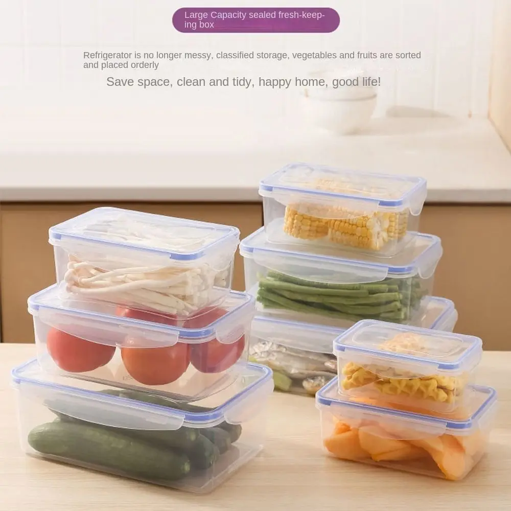 1-4PCS-Sealed-Rectangular-Refrigerator-Storage-Box-Safe-Stackable-with ...