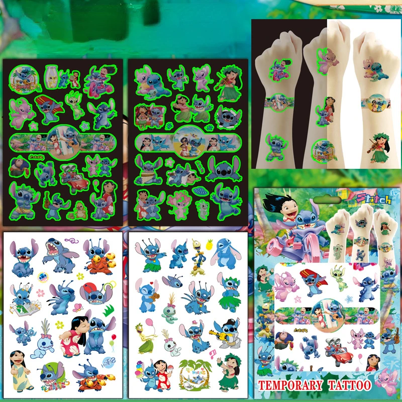 Gift-Box-Set-Lilo-Stitch-Luminous-Tattoo-Sticker-Children-Arm-Face ...