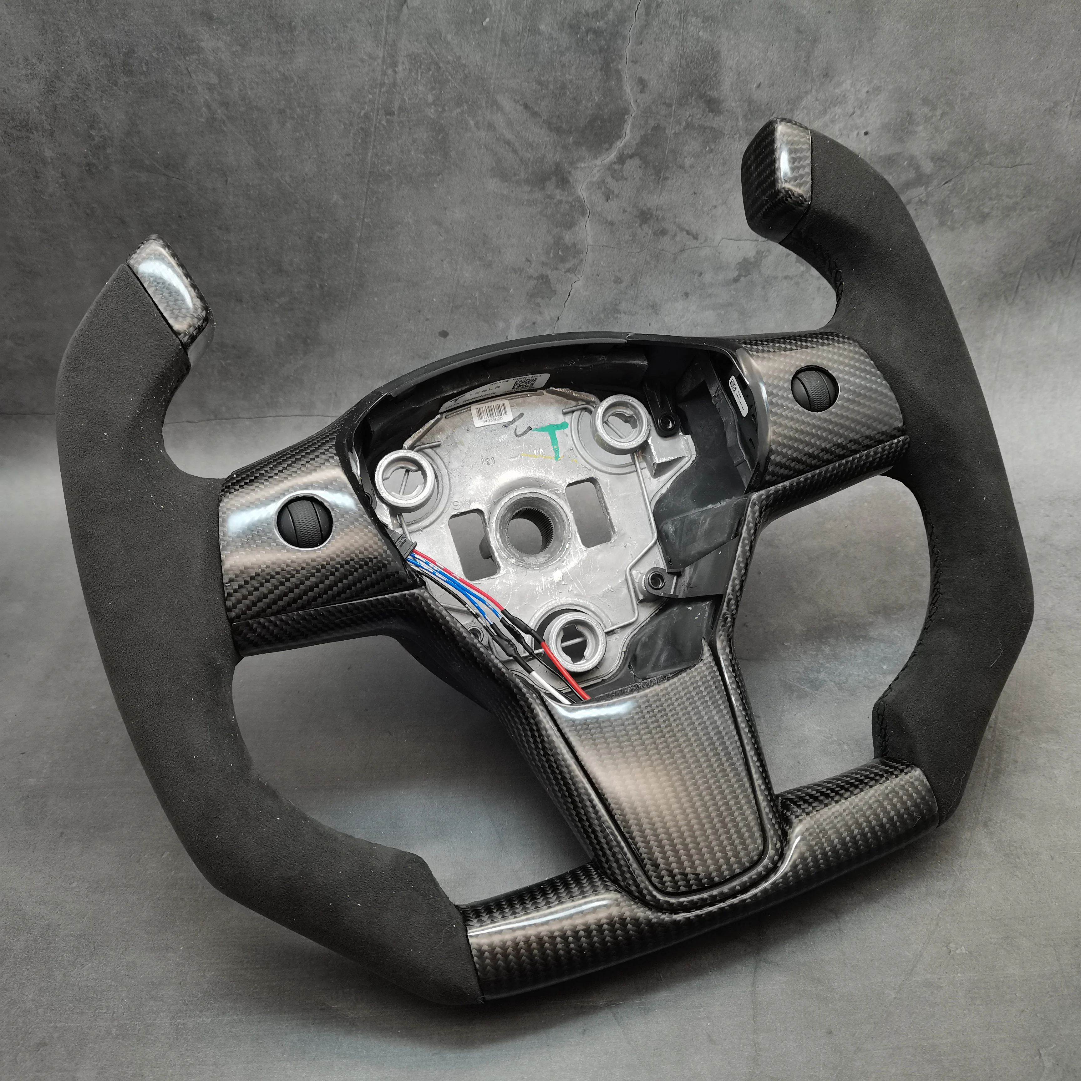 Customized-Pilot-Shape-Racing-Carbon-Fiber-Steering-Wheel-Full-Leather ...