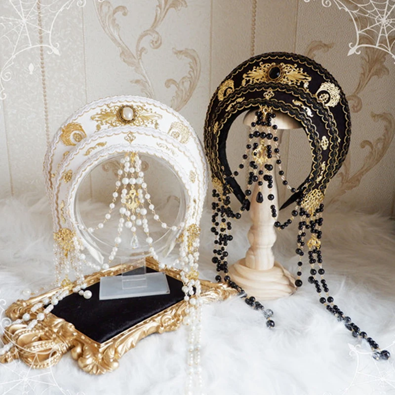 Lolita-Gothic-KC-Crown-Europe-Palace-Retro-Gorgeous-Bead-Chain-Tiara ...
