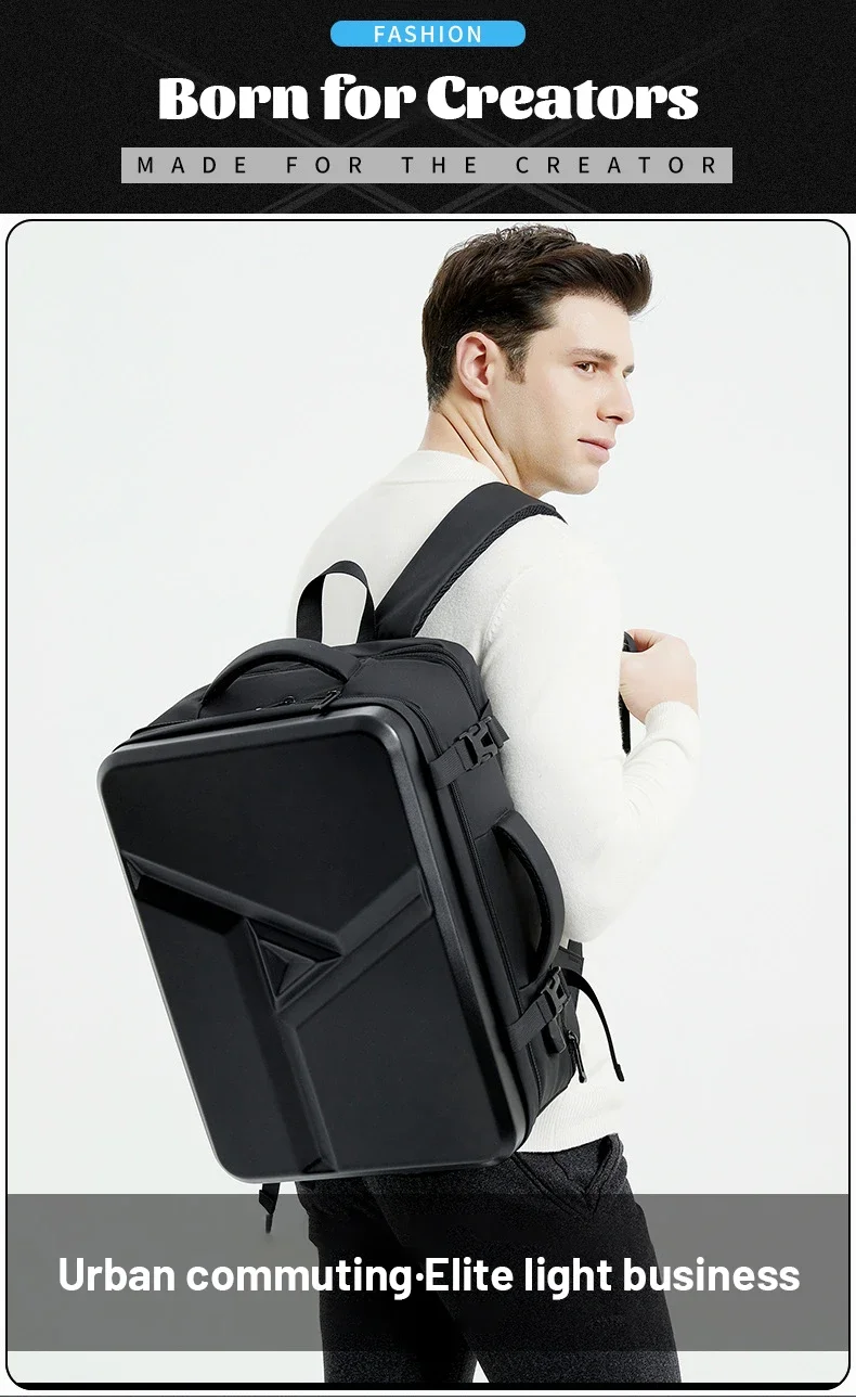 17.3”Hard Shell Backpack Men’s Business Laptop Backpack Thickened 50L ...