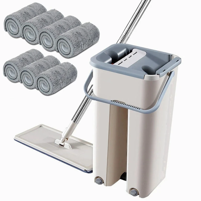 Mop-de-ch-o-microfibra-squeeze-mop-molhado-com-balde-pano-espremer ...