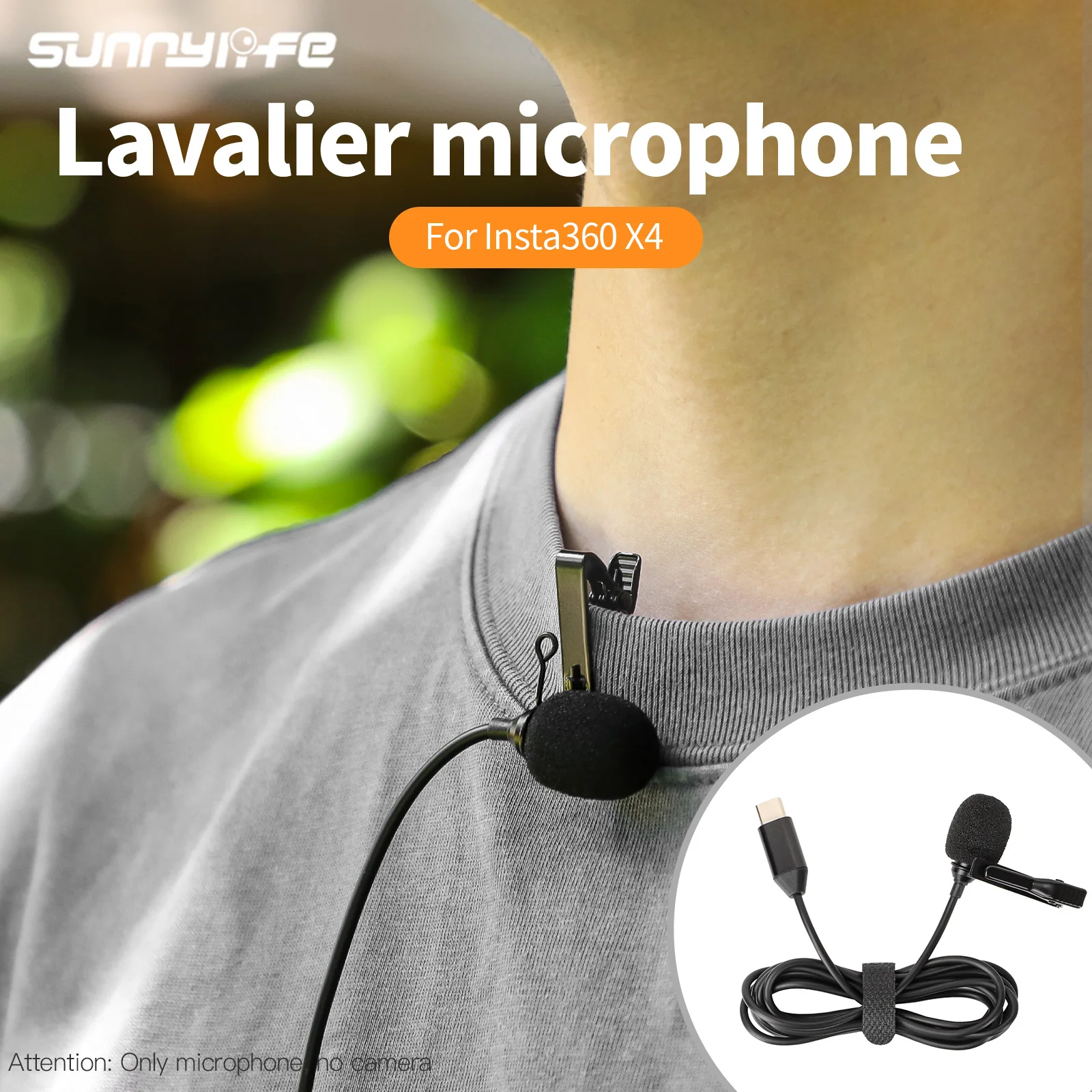 Sunnylife-Lavalier-Microphone-For-Insta360-X4-Professinal-Exrernal-Mic ...
