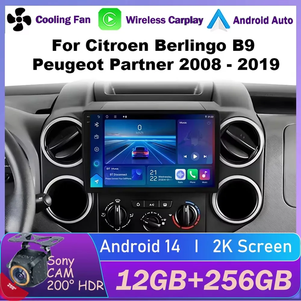 Car Android 14 Radio Stereo For Citroen Berlingo B9 Peugeot Partner ...
