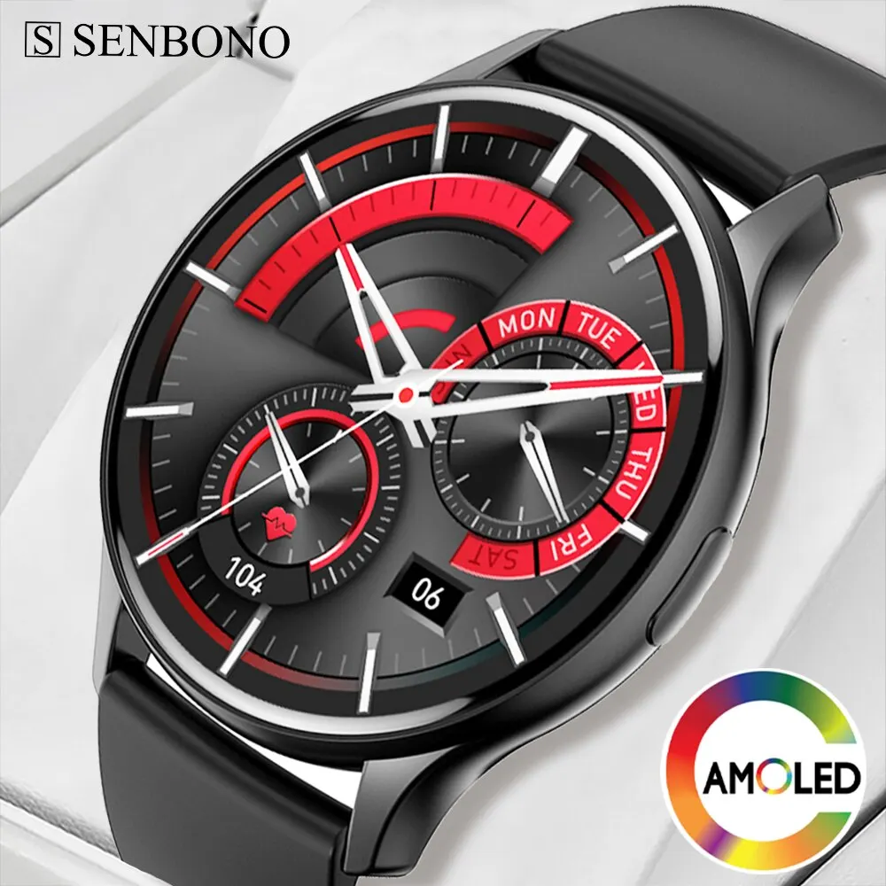 SENBONO-jam-tangan-pintar-pria-HK89-1-43-jawaban-AMOLED-membuat ...