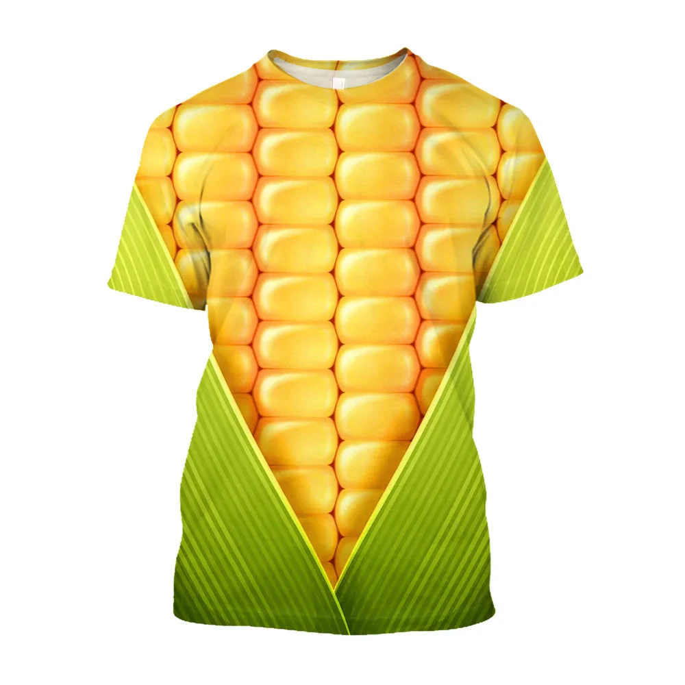 Sweet-Corn-Wheat-Graphic-T-Shirt-for-Men-Clothing-Funny-Kids-Short ...