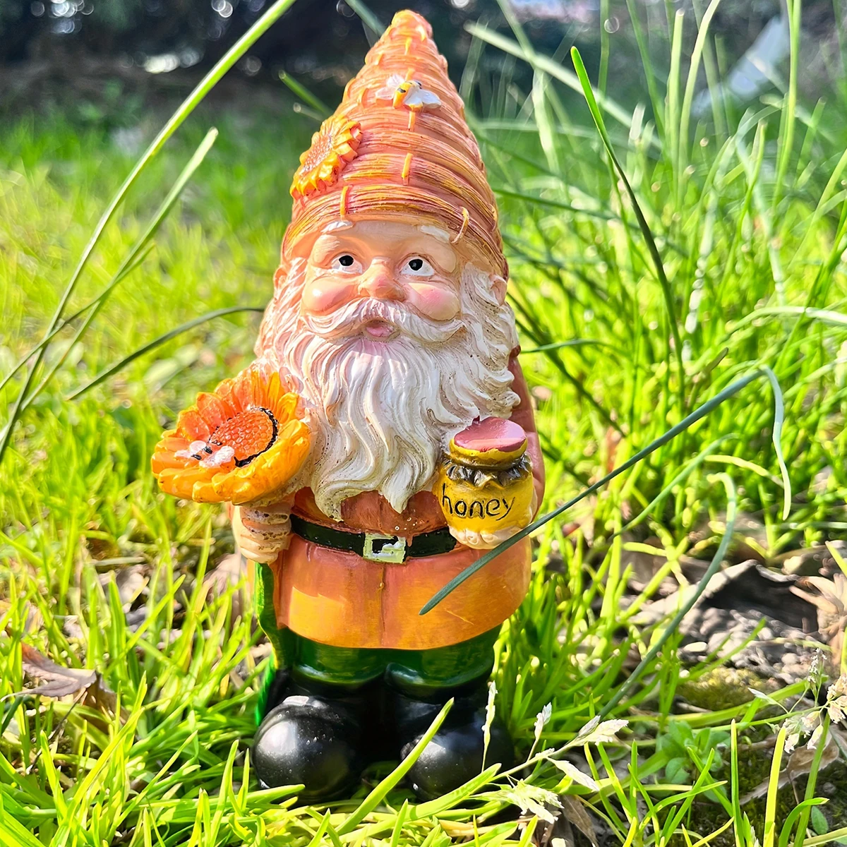 1pc-fat-man-sunflower-gnome-dwarf-garden-resin-statue-ornament-outdoor ...