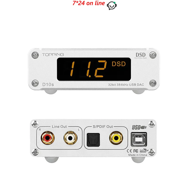 TOPPING D10S MINI USB DAC CSS XMOS XU208 ES9038Q2M OPA2134 DSD 256 PCM ...