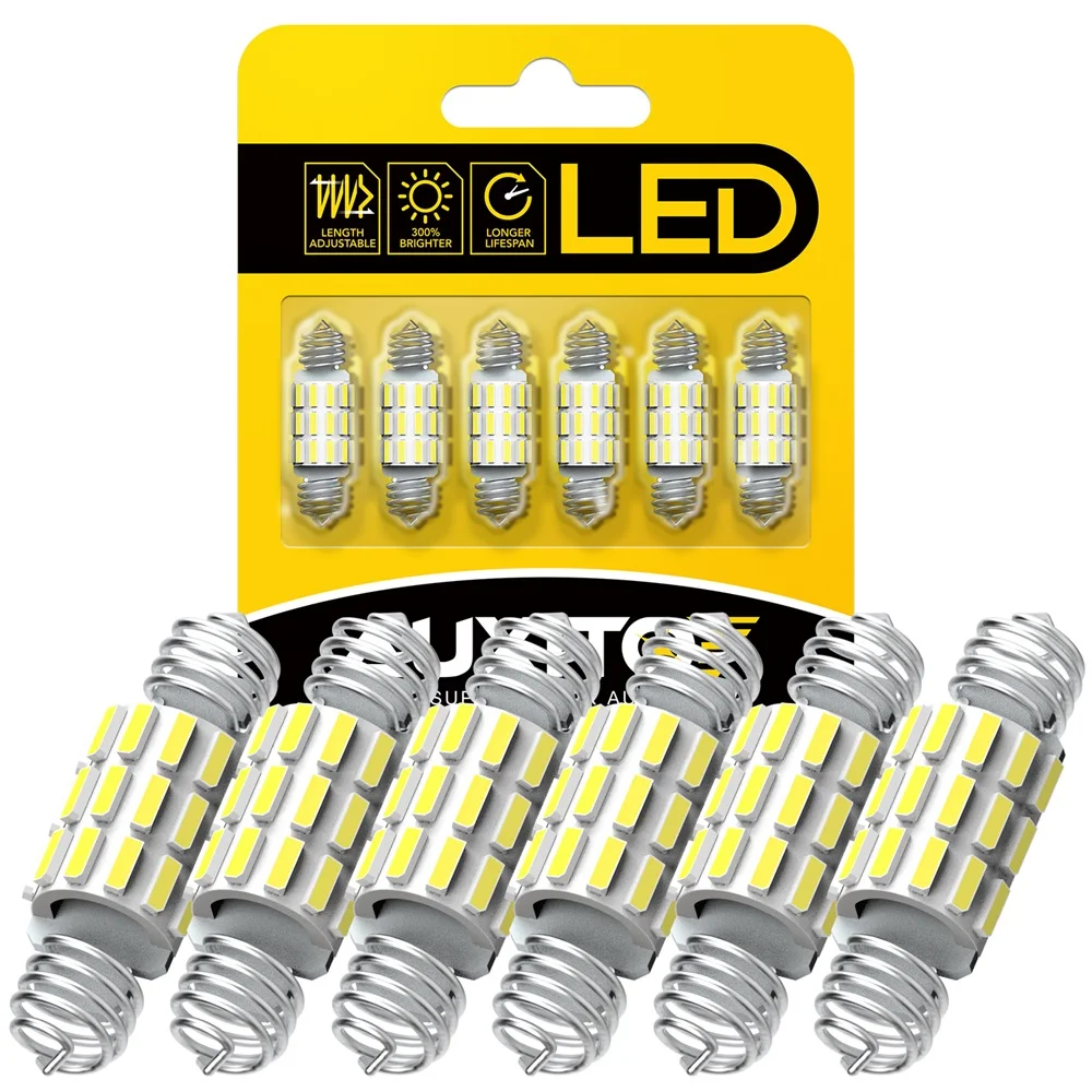Auxito 6pcs Car Bulb C5w Led C10w Error Free Festoon 36mm 31mm Led Dome ...