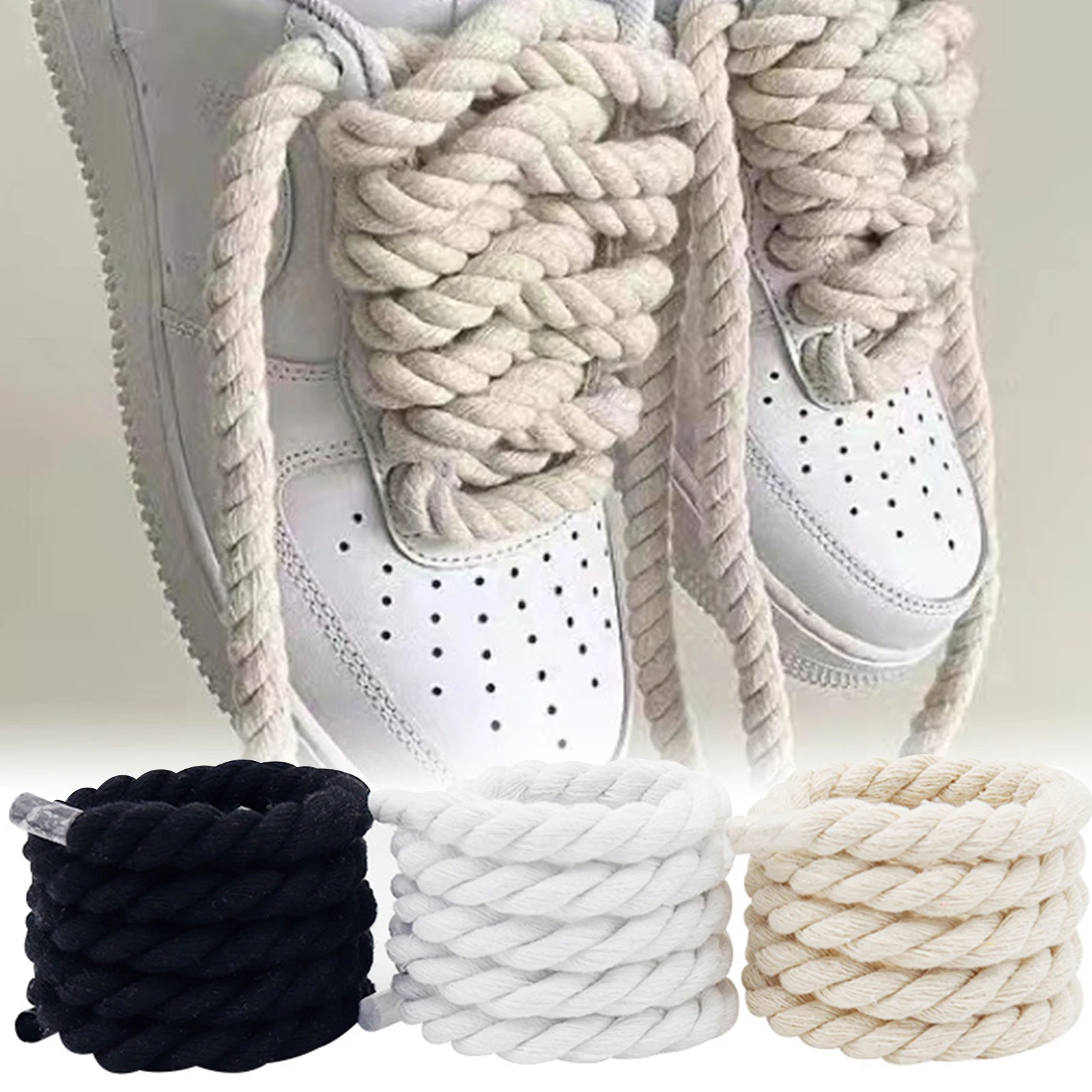 160cm 120cm 10mm Width Round Linen Shoelaces for Sneakers Suitable ...