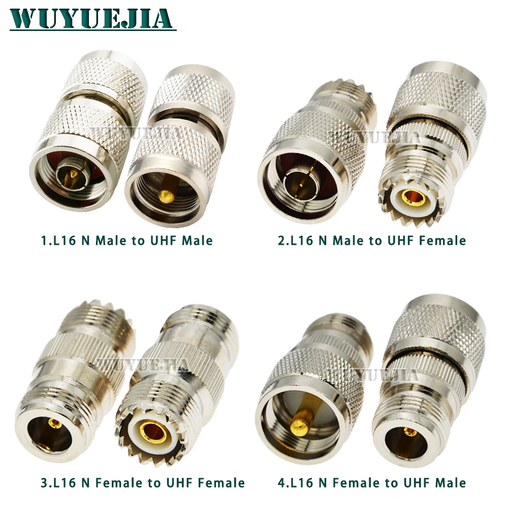 L16 N to UHF Male / Female Straight Connector PL259 UHF Plug to SO239 N Jack RF Adapter Coaxial ...