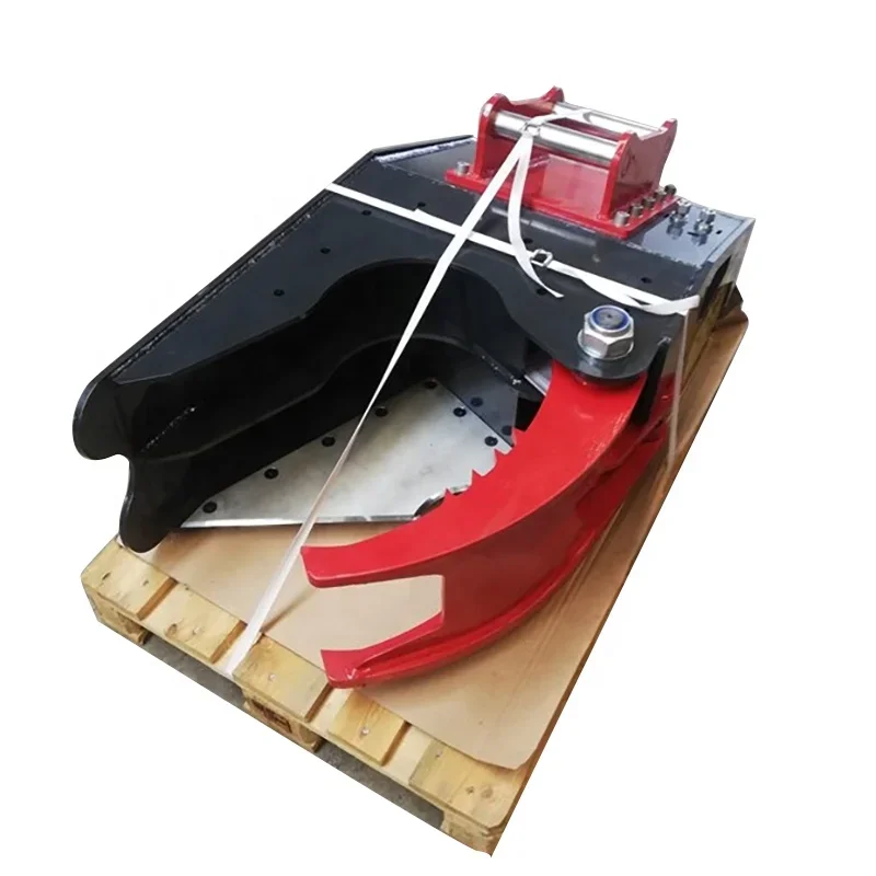 Excavator-mounted-wood-cutter-tree-shear-firewood-processor-cutting ...