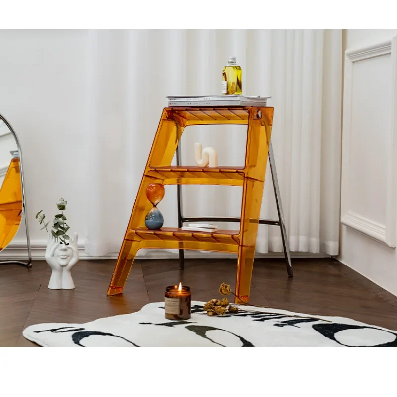 Household-Folding-Ladder-Transparent-Acrylic-Crystal-Ladder-Three-step ...