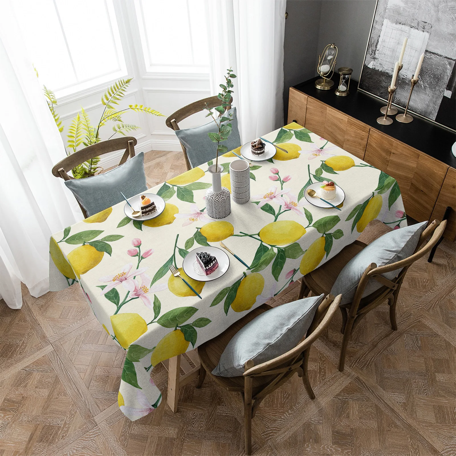 Summer-Lemon-Fruit-Tablecloths-for-Dining-Table-Waterproof-Rectangular ...