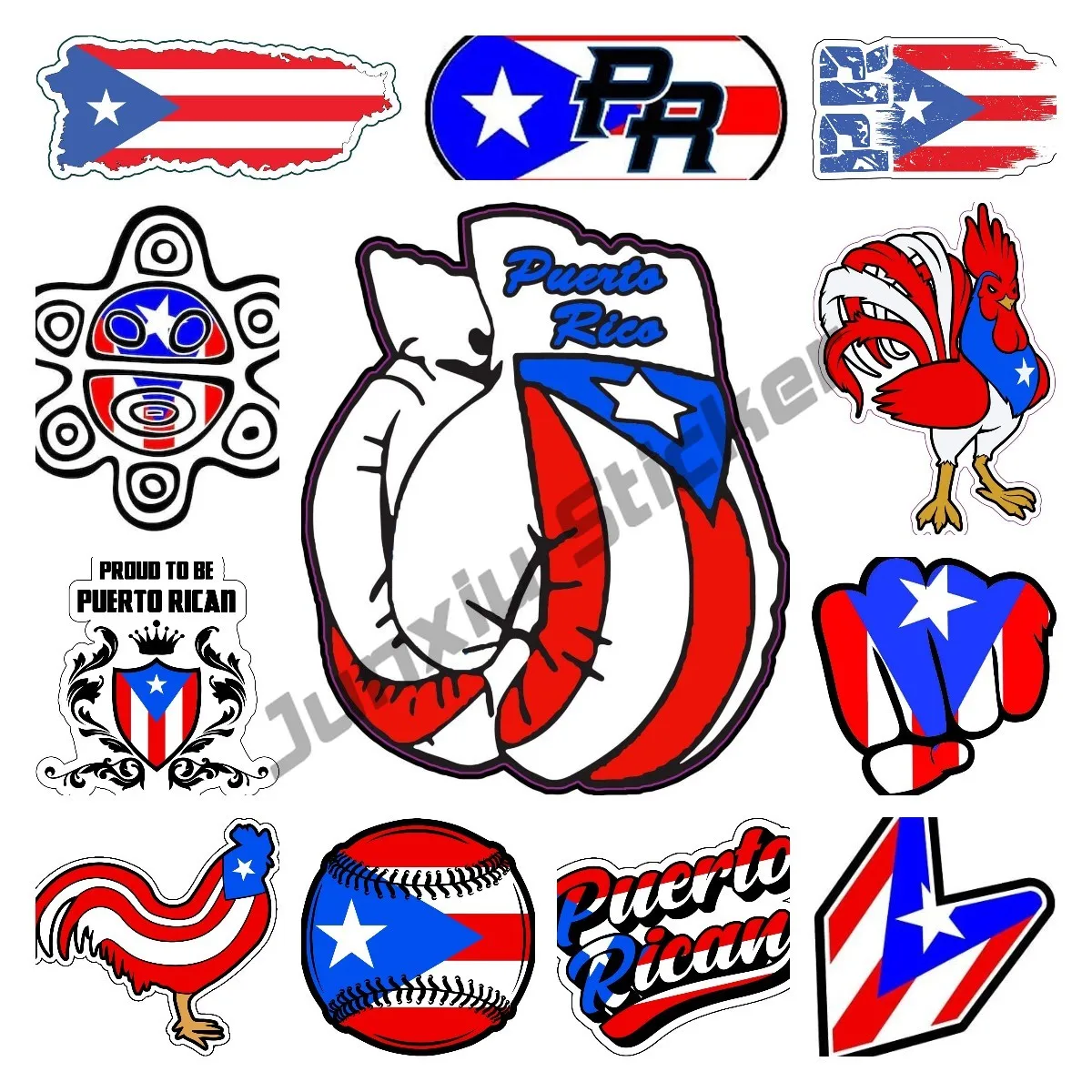 Puerto Rican Flag With Rooster