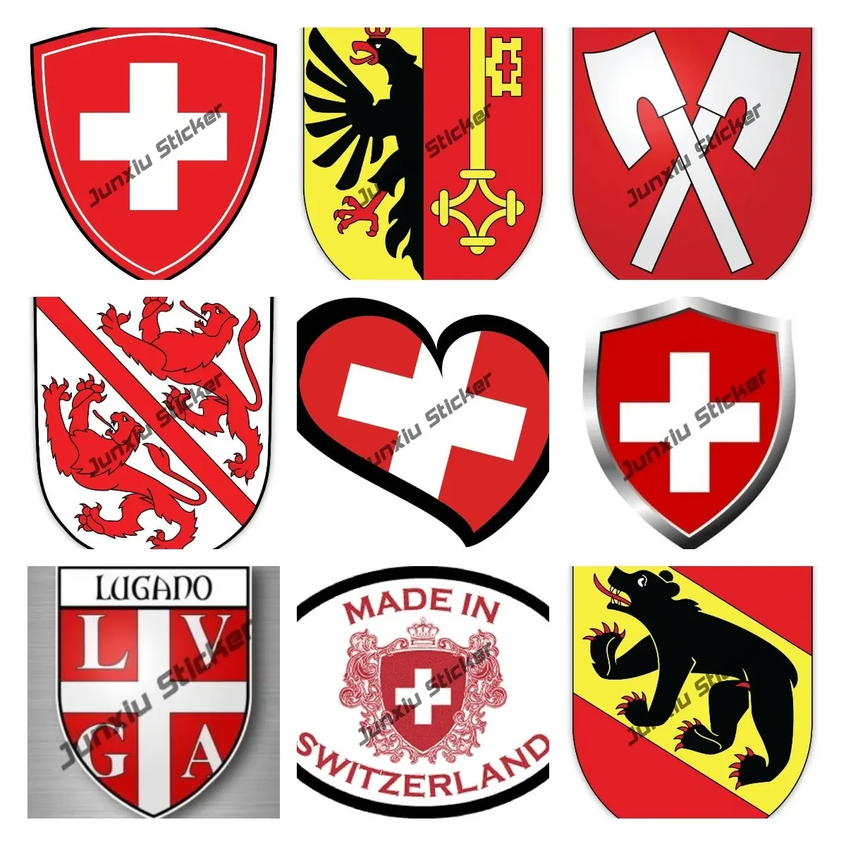 Geneva-Genf-Coat-of-Arms-Switzerland-Sticker-Creative-Swiss-National ...
