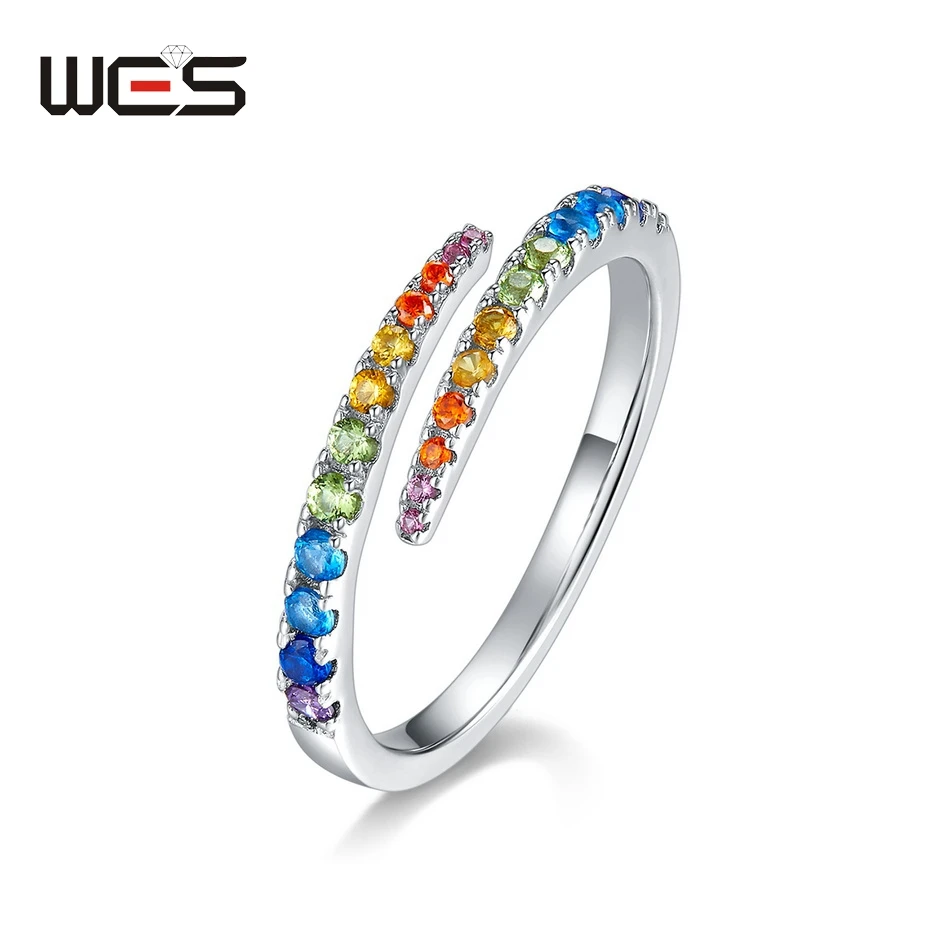 WES-Classic-Curved-Designs-Color-CZ-Rings-Summer-Cute-925-Sterling ...