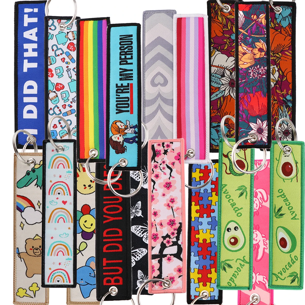 Embroidery Keychain Key Fob Key Tag Motorcycles | Backpack Accessories ...