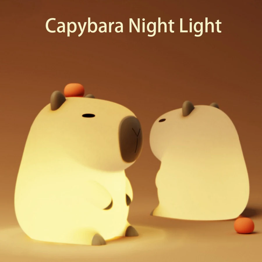 Cute-Cartoon-Capybara-Night-Light-Rechargeable-Silicone-Night-Table ...