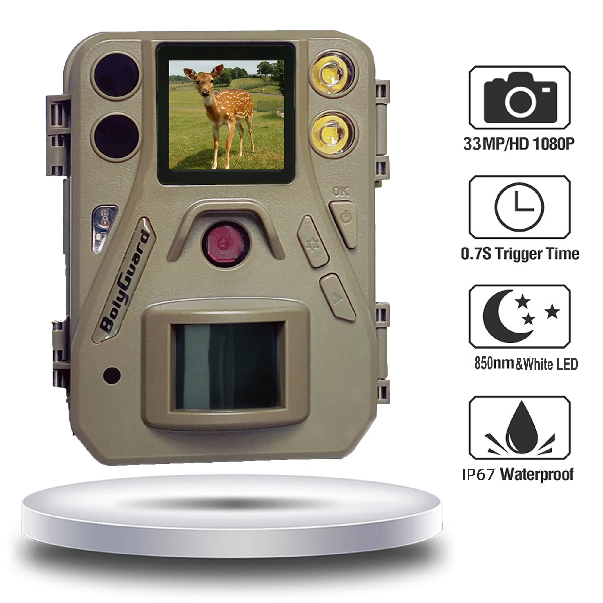 SG520-D-33MP-Dual-Flash-Black-IR-White-Led-Portable-Hunting-Game-Camera ...
