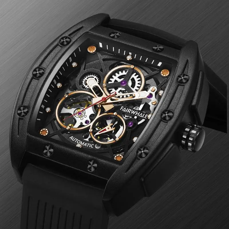Fashion Mechanical Watches Men Silicone Strap Sport High Quality ...