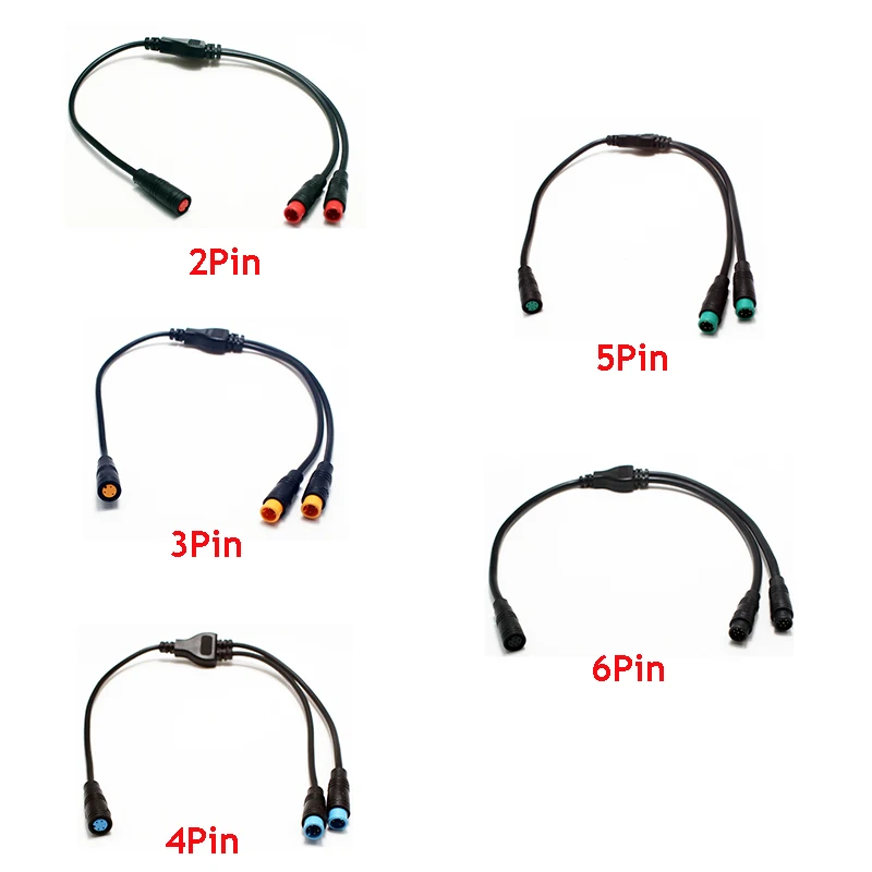 1Pcs M8 Y Splitter E-bike Kabel 2/3/4/5/6Pin 1 Weibliche zu 2 Männlichen Elektrische Fahrrad ...