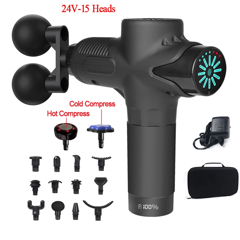 24V-Professional-Massage-Gun-With-Hot-And-Cold-Compress-Electric-15Head ...