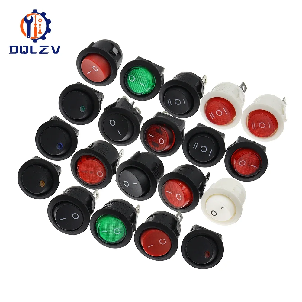 22mm-Red-Black-White-ON-OFF-Round-Rocker-Toggle-Switch-6A-250VAC-10A ...