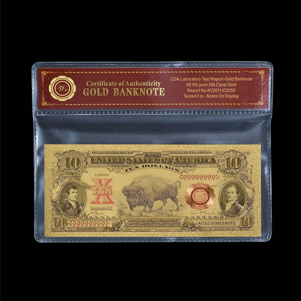 USA-Dollars-Fake-Money-Gold-Color-Foil-Banknote-with-Frame-America ...