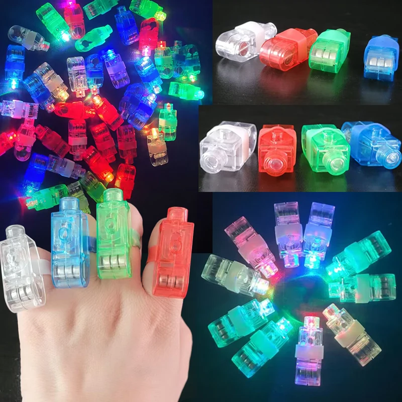 50-100-200-300-Pcs-LED-Multicolor-Flash-Finger-Lights-Glowing-Color ...