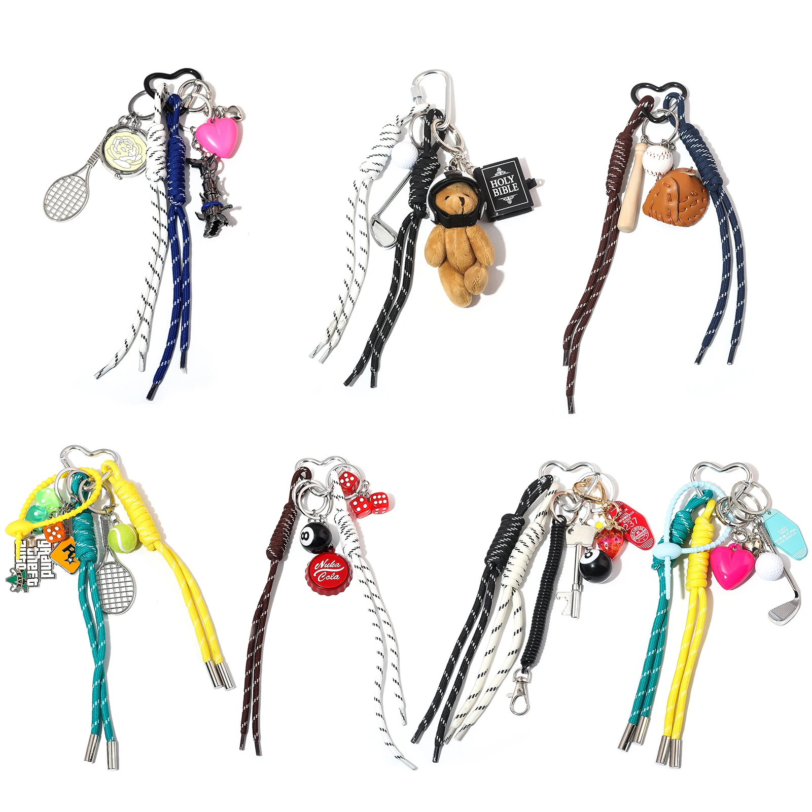 Korean Charm Nylon Handmade Rope Keychain Y2K Fashion Bag Pendant ...