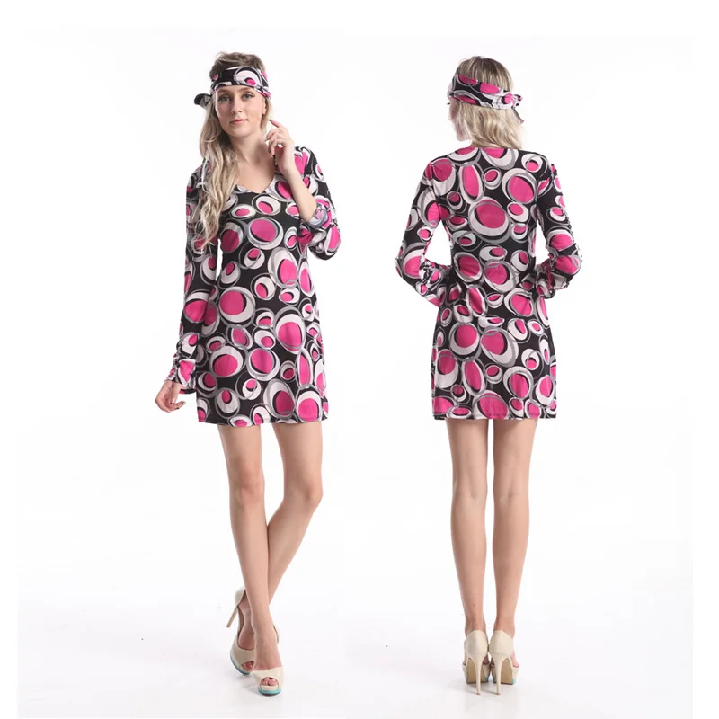 Ladies-60s-70s-Retro-Hippie-Go-Go-Girl-Disco-Costume-Fancy-Dress-Hen ...