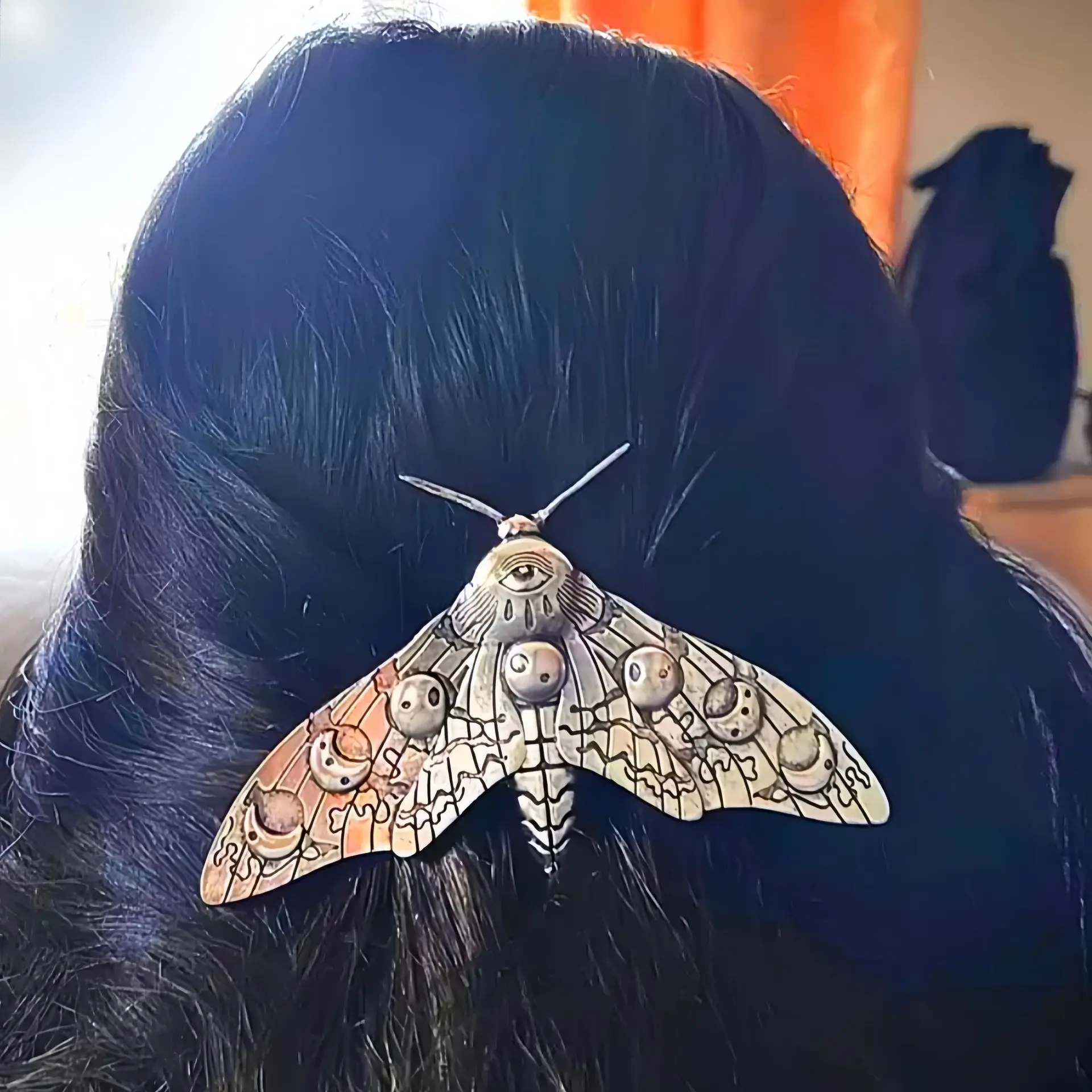 YHJ Moth Decor Hair Clip Vintage Gothic Hair Pin Alloy Halloween Spring ...