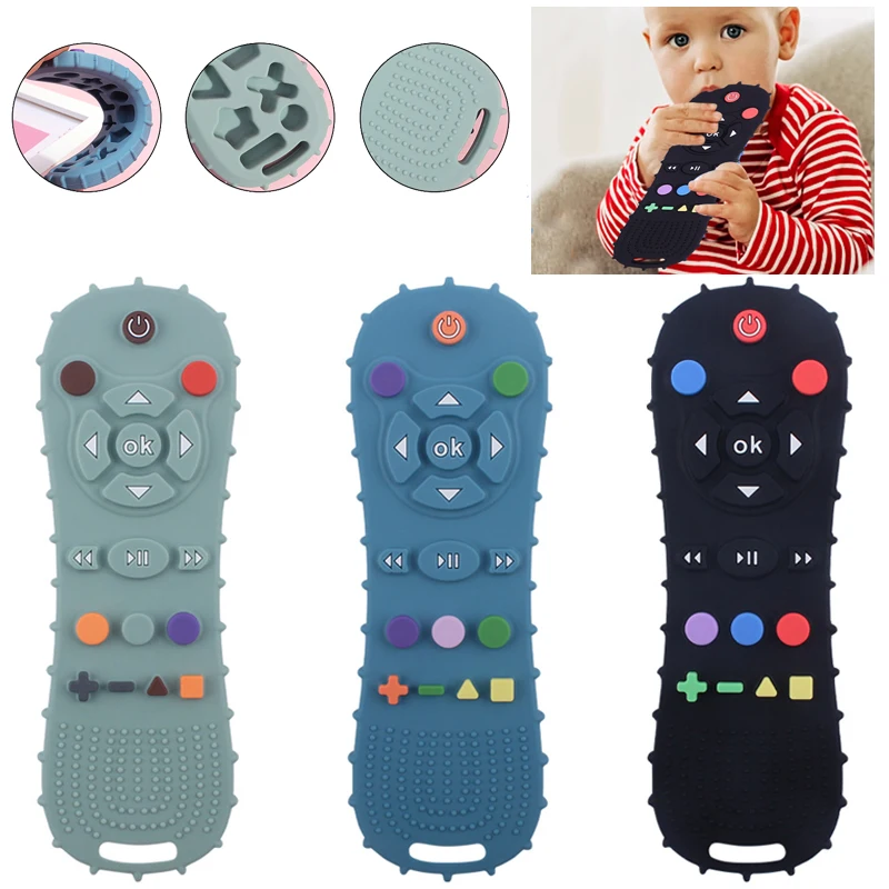 Novelty Silicone Simulation TV Remote Control Shape Soothing Toy Baby ...