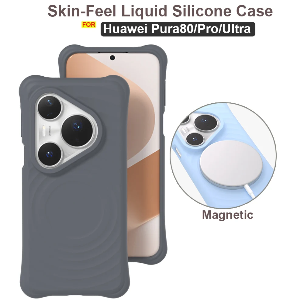 Candy Color Liquid Silicone Phone Case For Huawei Pura 80 Ultra ...