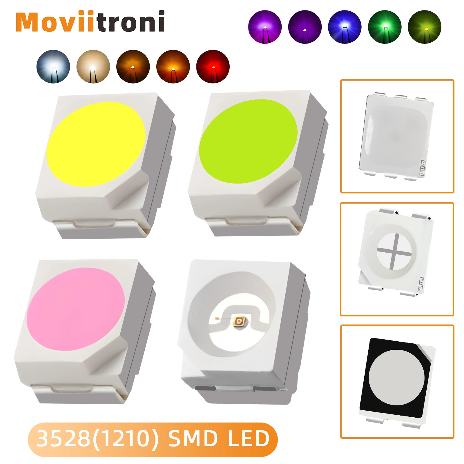 Kit-de-diodos-LED-SMD-3528-1210-mistura-branco-verde-vermelho-amarelo ...