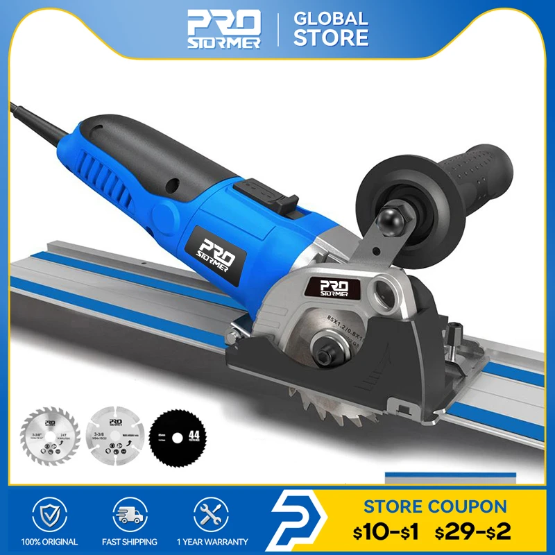 120V/220V Mini Circular Saw 500W Electric Guiding Saw 3 Blades DIY ...