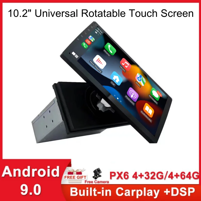 10-2-Touch-Rotatable-Screen-Android-Universal-Car-Multimedia-Player-4G-WIFI-Carplay-1-Din ...