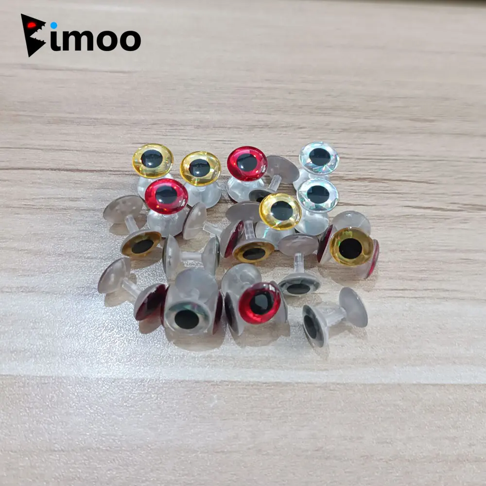 Bimoo Weightless Dumbbell Eyes Fly Tying Material Holographic 3D Fish ...
