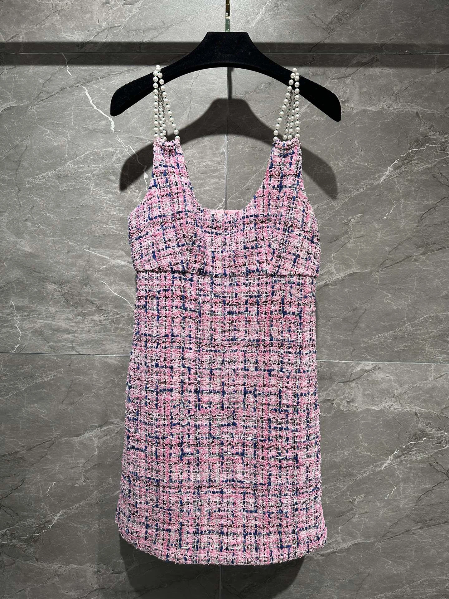 2023SS-Summer-Fashion-New-Women-Pearl-Sleeveless-Tweed-High-Quality ...