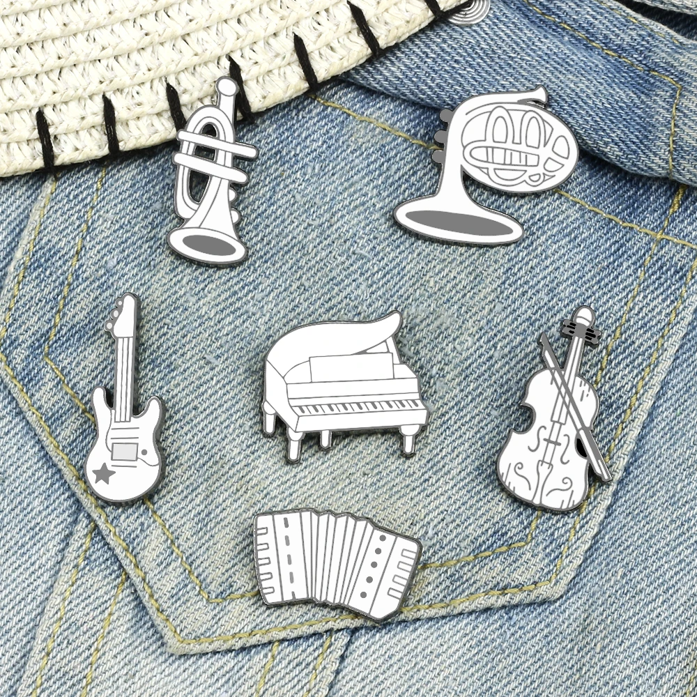 Cool Violin Enamel Pins Elegant Piano Accordion Bass Instrument ...
