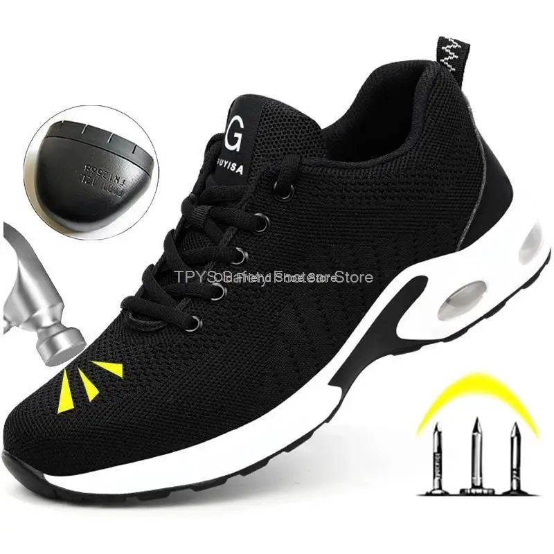 Steel Toe Safety Shoes for Men Work Safety Boots men Women Work Shoes ...