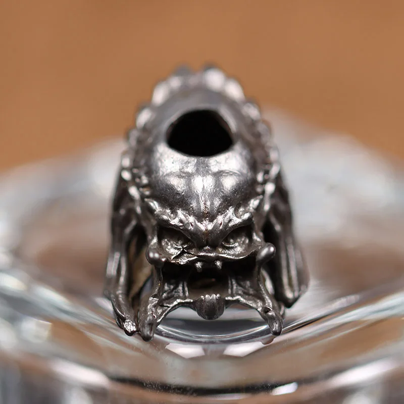 Alien-Beast-Face-Iron-Warrior-Brass-Knife-Beads-EDC-Outdoor-Handmade ...