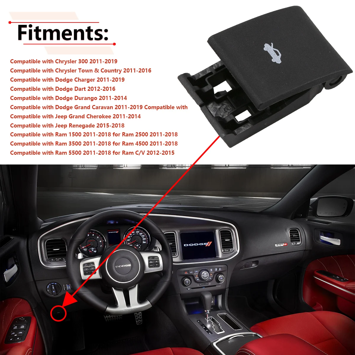 Hood-Latch-Release-Pull-Handle-Lever-For-Dodge-Ram-1500-2500-3500-4500 ...